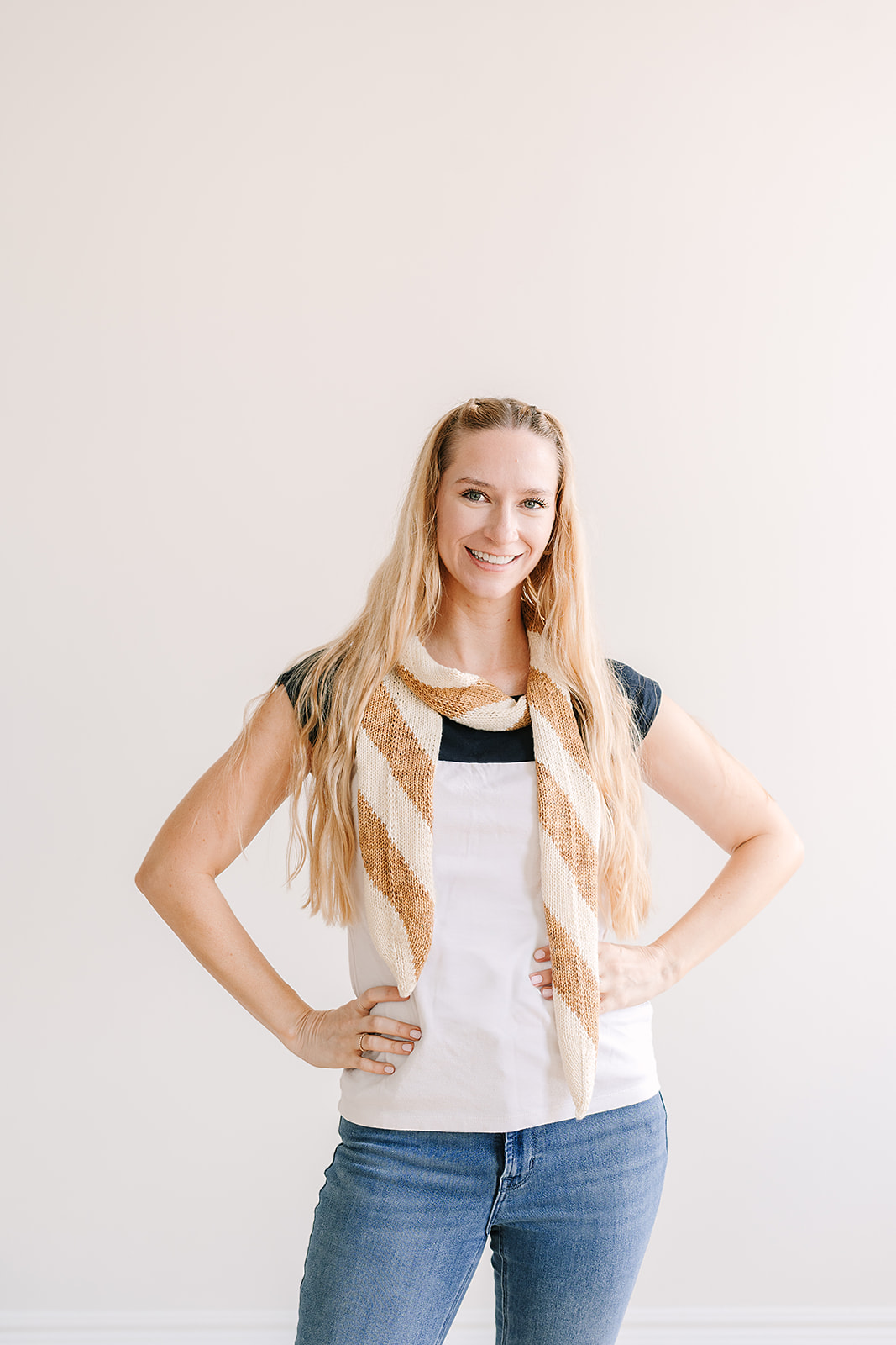 Cabana Stripe Skinny Scarf - I Like Knitting