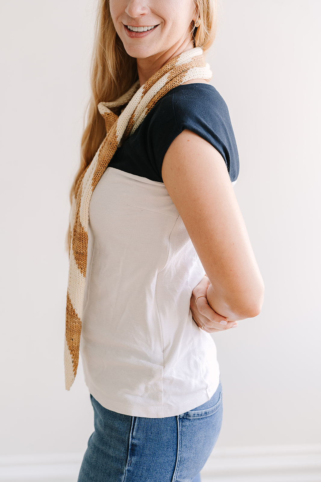 Cabana Stripe Skinny Scarf - I Like Knitting