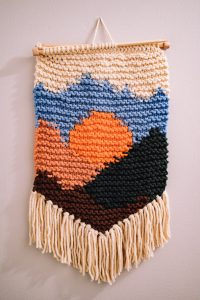 Mountain Sunrise Wall Hanging - I Like Knitting