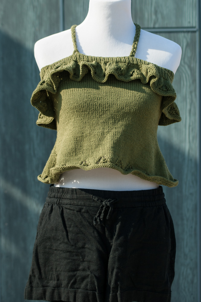 Palm Frond Flutter Top - I Like Knitting